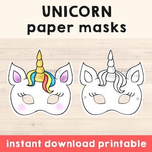 Unicorn Mask Unicorn Printable Mask Unicorn Party Favor Unicorn Costume ...