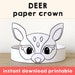 Deer Paper Crown Party Printable Kids Craft Woodland Birthday Gift ...