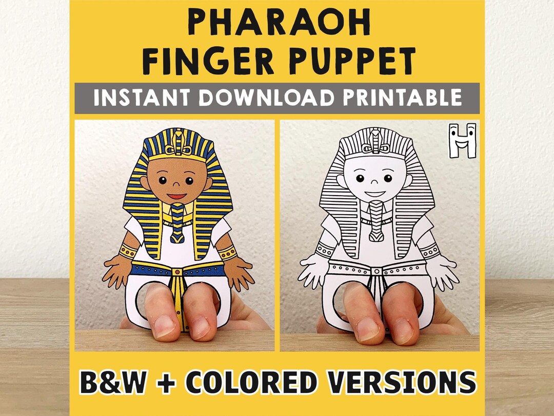 Pharaoh Paper Craft Printable Ancient Egypt Finger Puppet Kids Craft ...