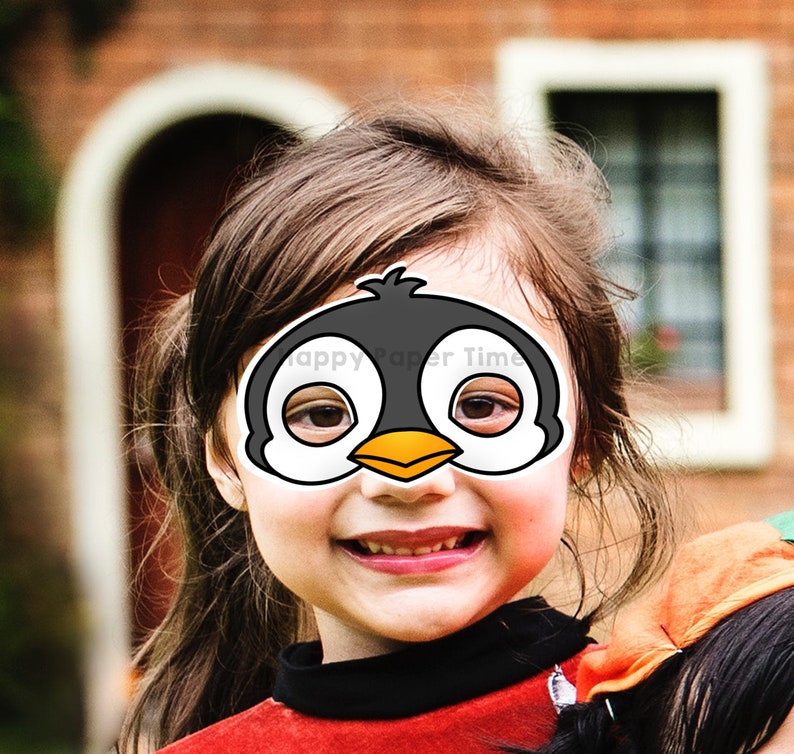 Penguin Mask Paper Craft Costume Diy Polar Animal Mask | Etsy