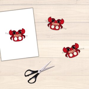 Crab Paper Craft Printable Ocean Animal Finger Puppet Kids Craft ...