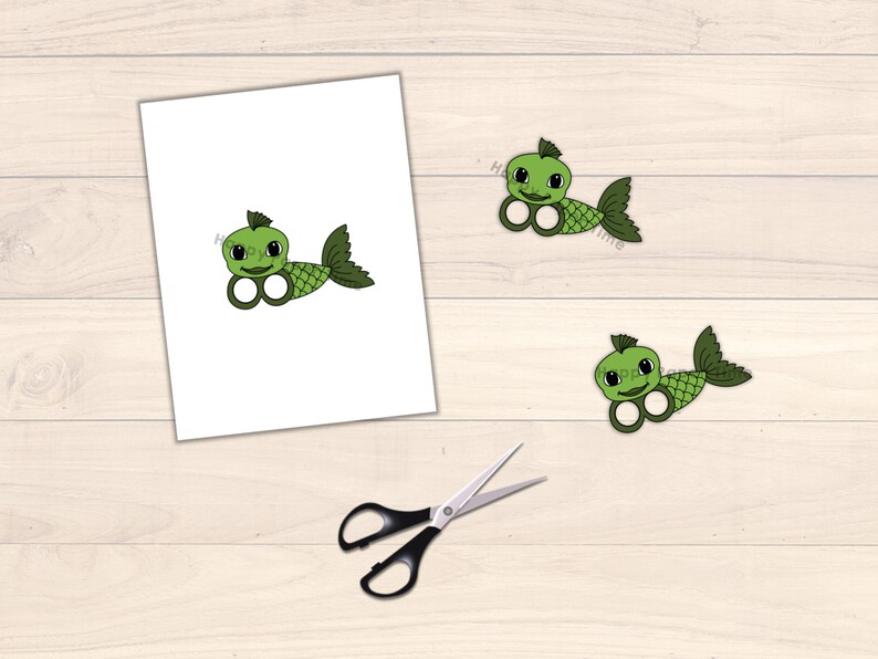 Fish Paper Craft Printable Ocean Animal Finger Puppet Kids - Etsy