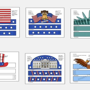 American Symbols Paper Crowns Flag 4th of July Patriotic Printable DIY ...