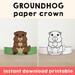 Groundhog Day Paper Crowns Party Coloring Printable Kids Craft Spring ...