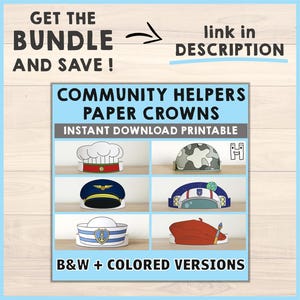 Chef Hat Cook Paper Crown Restaurant Party Coloring Printable Kids ...