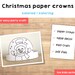 Christmas Paper Crowns Activity Printable Kids Craft Hats Winter ...