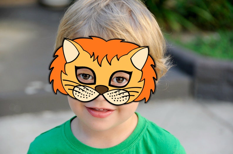 Tiger mask Cheetah mask Lion mask Printable Tiger costume | Etsy