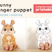 Bunny Paper Craft Printable Pet Animal Finger Puppet Rabbit Kids Craft ...
