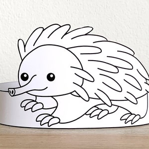 Echidna Paper Crown Australian Animal Template Coloring Activity ...