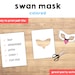 Swan Mask Party Printable Costume Fairytale Kids Party Mask Swan Party ...