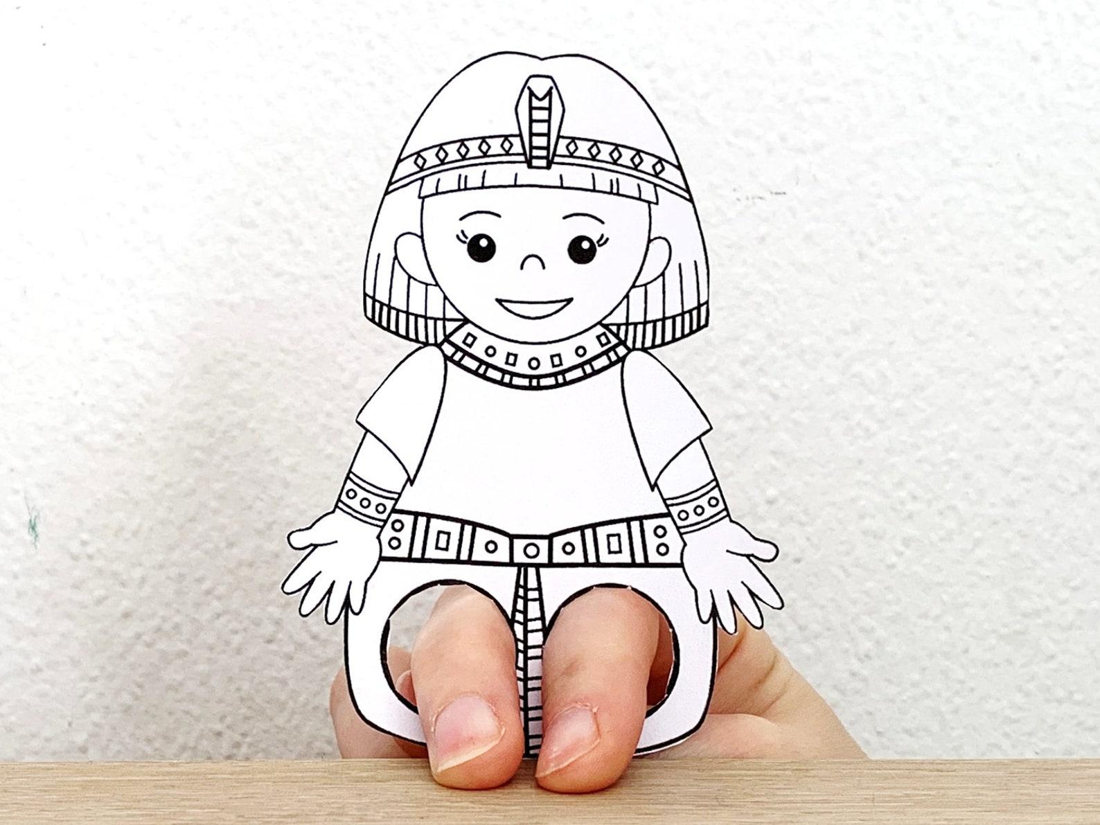 Cleopatra Paper Craft Printable Ancient Egypt Queen Finger Puppet Kids ...