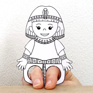 Cleopatra Paper Craft Printable Ancient Egypt Queen Finger Puppet Kids ...