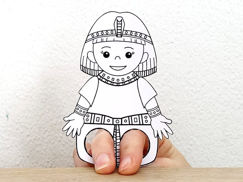Cleopatra Paper Craft Printable Ancient Egypt Queen Finger - Etsy
