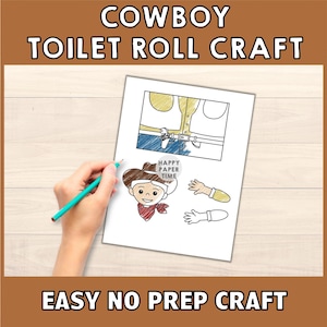 Cowboy Toilet Paper Roll Craft Wild West Party Coloring Printable ...