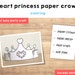 Heart Princess Paper Crown Party Activity Printable Kids Easy Craft ...
