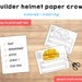 Construction Worker Builder Helmet Paper Crown Party Coloring - Etsy