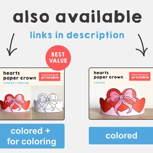 Hearts Valentine Paper Crown Party Activity Printable Kids Easy Craft ...