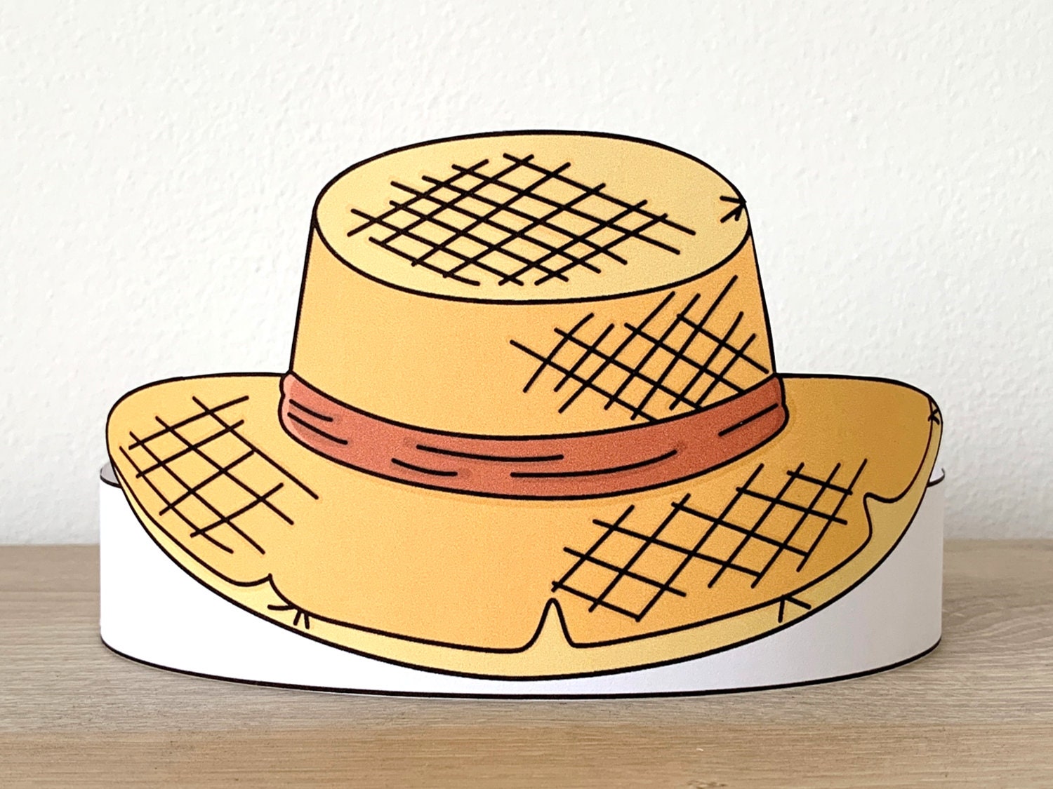 Farmer Straw Hat Gardener Paper Crown Party Coloring Printable | Etsy