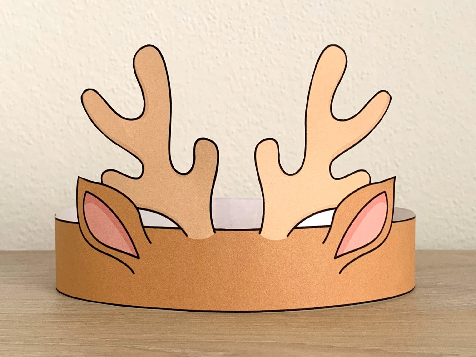 Reindeer Paper Crown Hat Christmas Winter Holiday Party Coloring ...