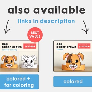 Dog Paper Crown Headband Pet Animal Coloring Printable Kids Craft Puppy ...