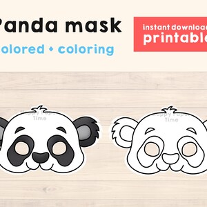 Panda Mask Costume Animal Mask Printable Party Favor Asian | Etsy