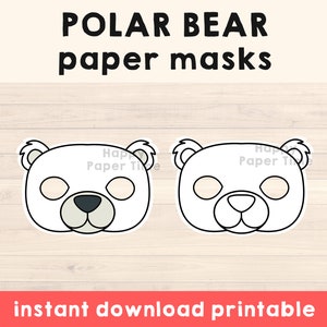 Polar Bear Mask Paper Craft Costume Diy Polar Animal Mask Template ...