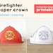 Firefighter Helmet Paper Crown Party Coloring Printable Kids - Etsy Canada
