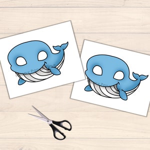 Whale Mask Template Costume Kids Diy Ocean Sea Animal Party Fun Favor ...
