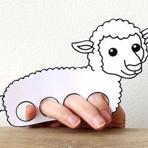 Sheep Paper Craft Printable Farm Animal Finger Puppet Pretend Play Kids ...
