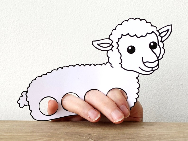 Sheep Paper Craft Printable Farm Animal Finger Puppet Pretend - Etsy
