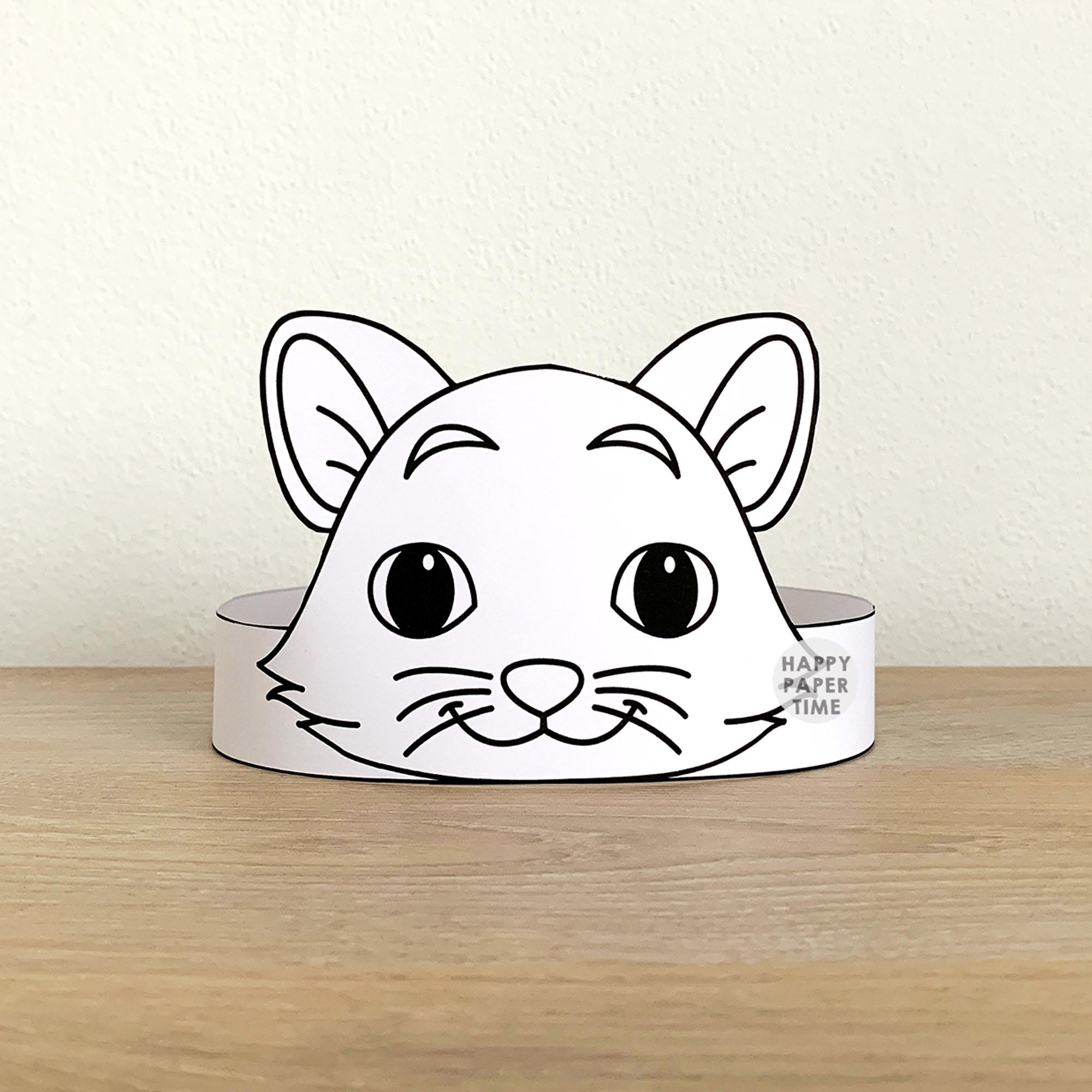 Cat Paper Crown Headband Pet Animal Printable Kids Craft Kitten Party ...