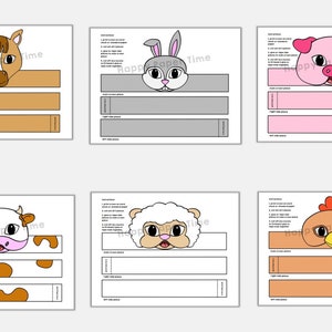 Farm Animals Paper Crowns Pig Pony Cow Rabbit Sheep Chicken Printable ...