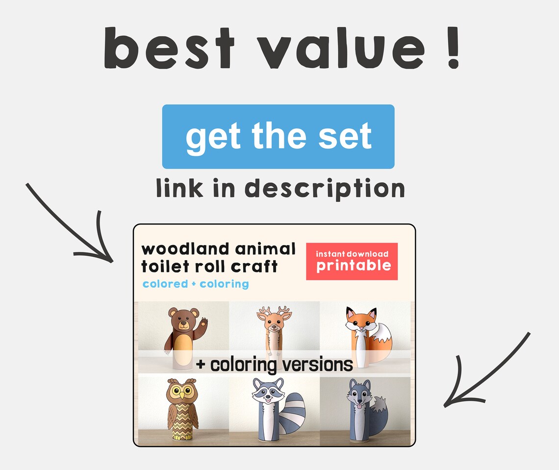 Wolf Toilet Paper Roll Craft Forest Woodland Party Coloring - Etsy