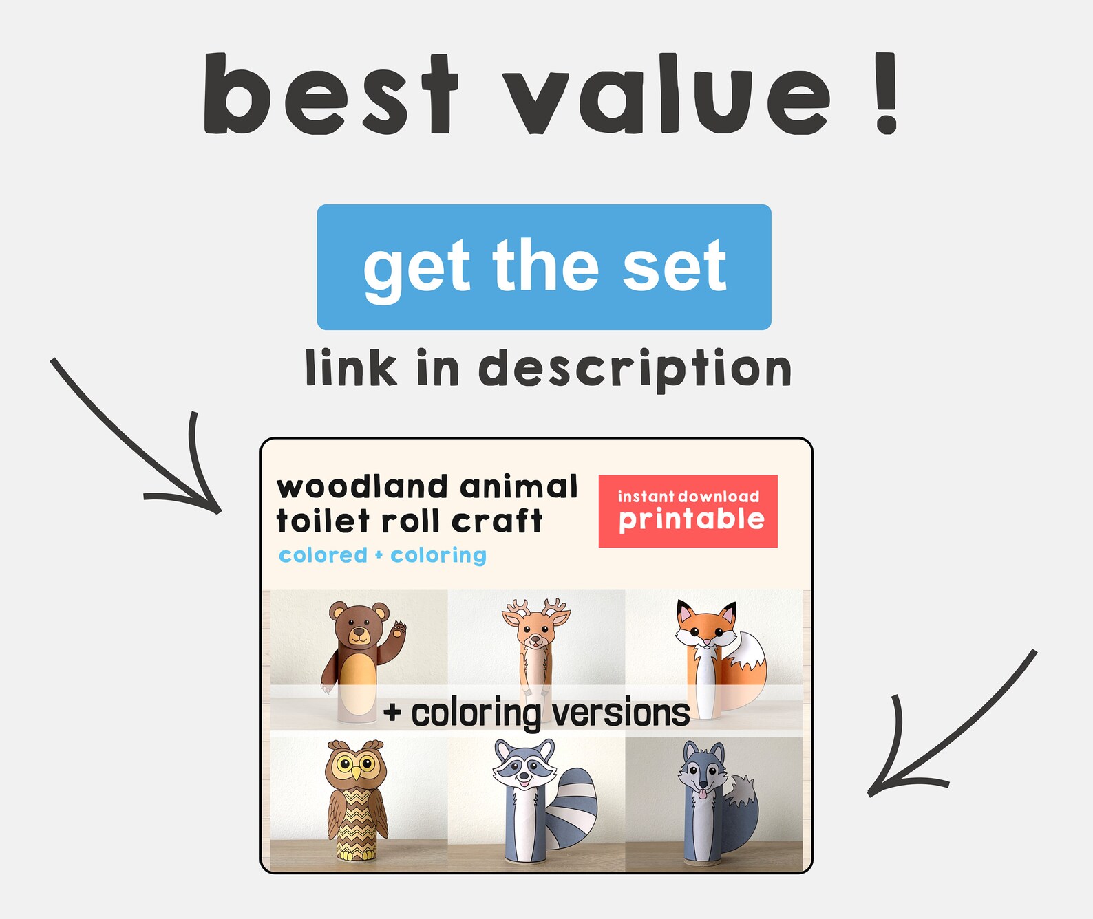 Wolf Toilet Paper Roll Craft Forest Woodland Party Coloring - Etsy