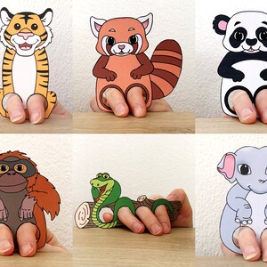 Asian Animal Paper Craft Printable Finger Puppet Template Kids Craft ...
