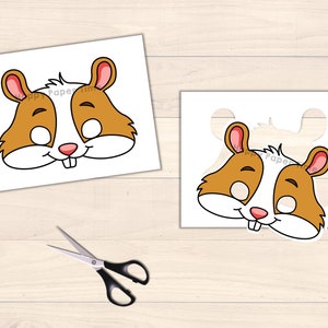 Hamster Mask Animal Mask Party Favor Pet Printable Pet Costume Coloring ...