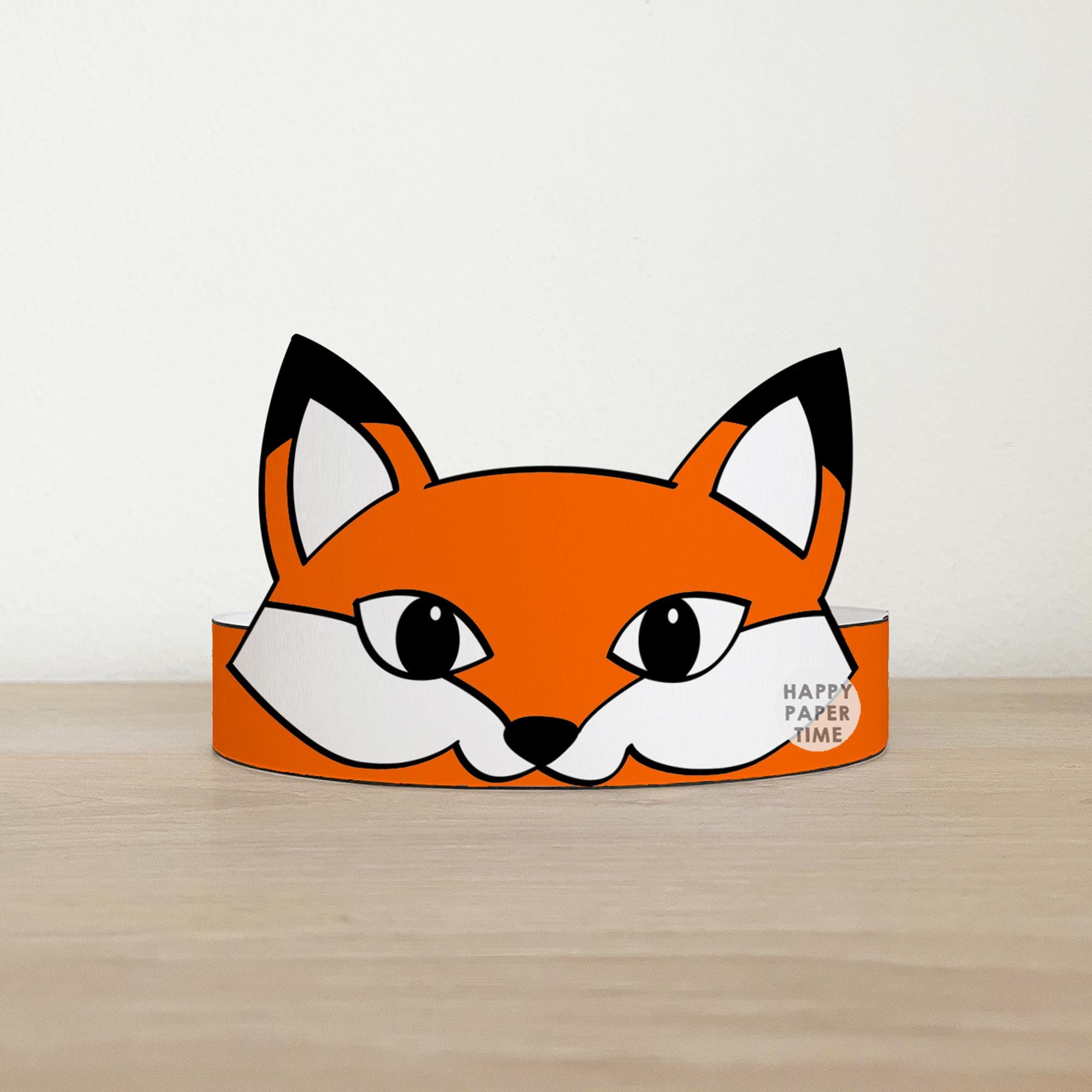 Fox Paper Crown Activity Printable Kids Craft Woodland Forest Birthday ...