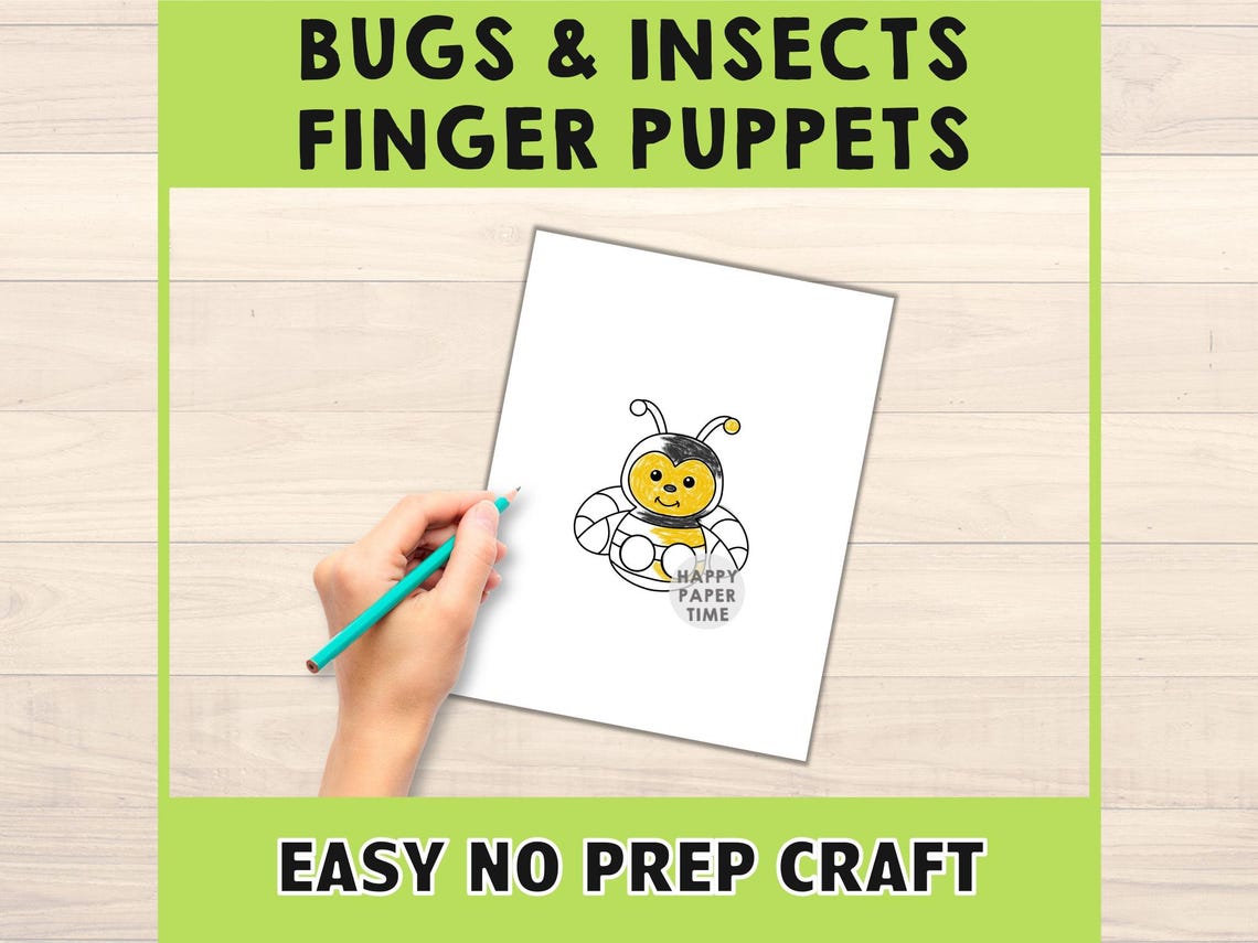 Bugs Insects Paper Craft Printable Finger Puppet Template Kids Craft ...