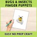 Bugs Insects Paper Craft Printable Finger Puppet Template Kids Craft ...