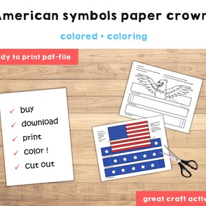 American Symbols Paper Crowns Flag 4th of July Patriotic Printable DIY ...