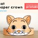Cat Paper Crown Headband Pet Animal Printable Kids Craft Kitten Party ...