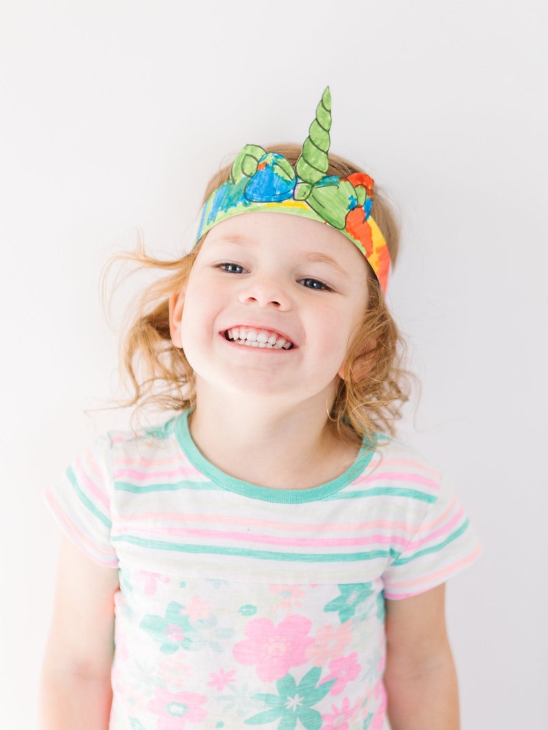 Unicorn Paper Crown Coloring Printable Kids Craft Unicorn - Etsy