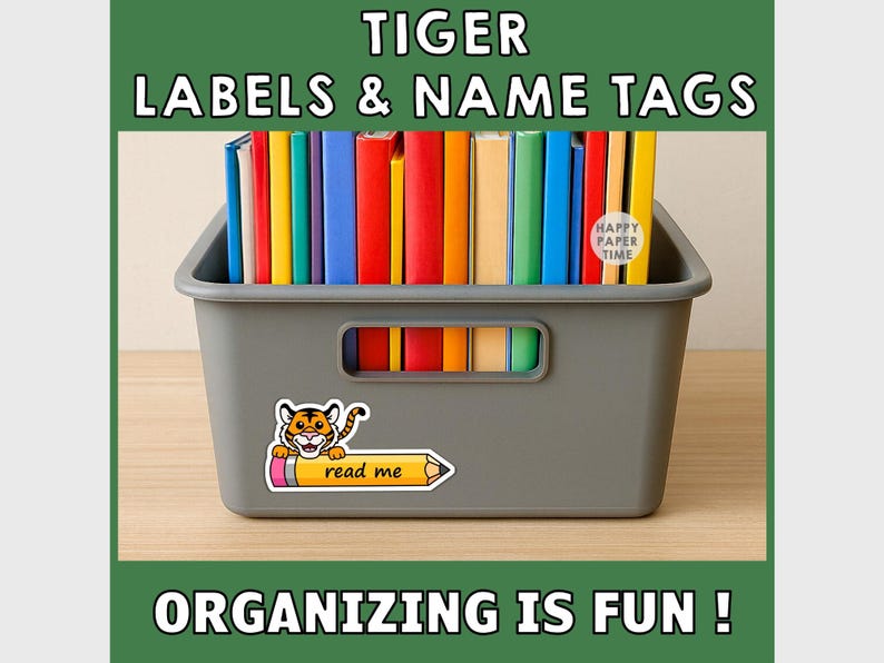 Tiger Name Tags Classroom Labels Asian Animal Zoo Editable Files ...