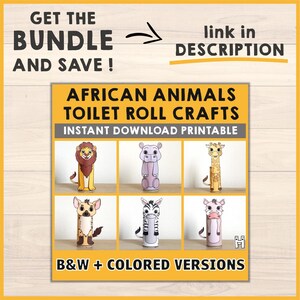 Giraffe Toilet Paper Roll Craft African Animal Safari Party Coloring ...