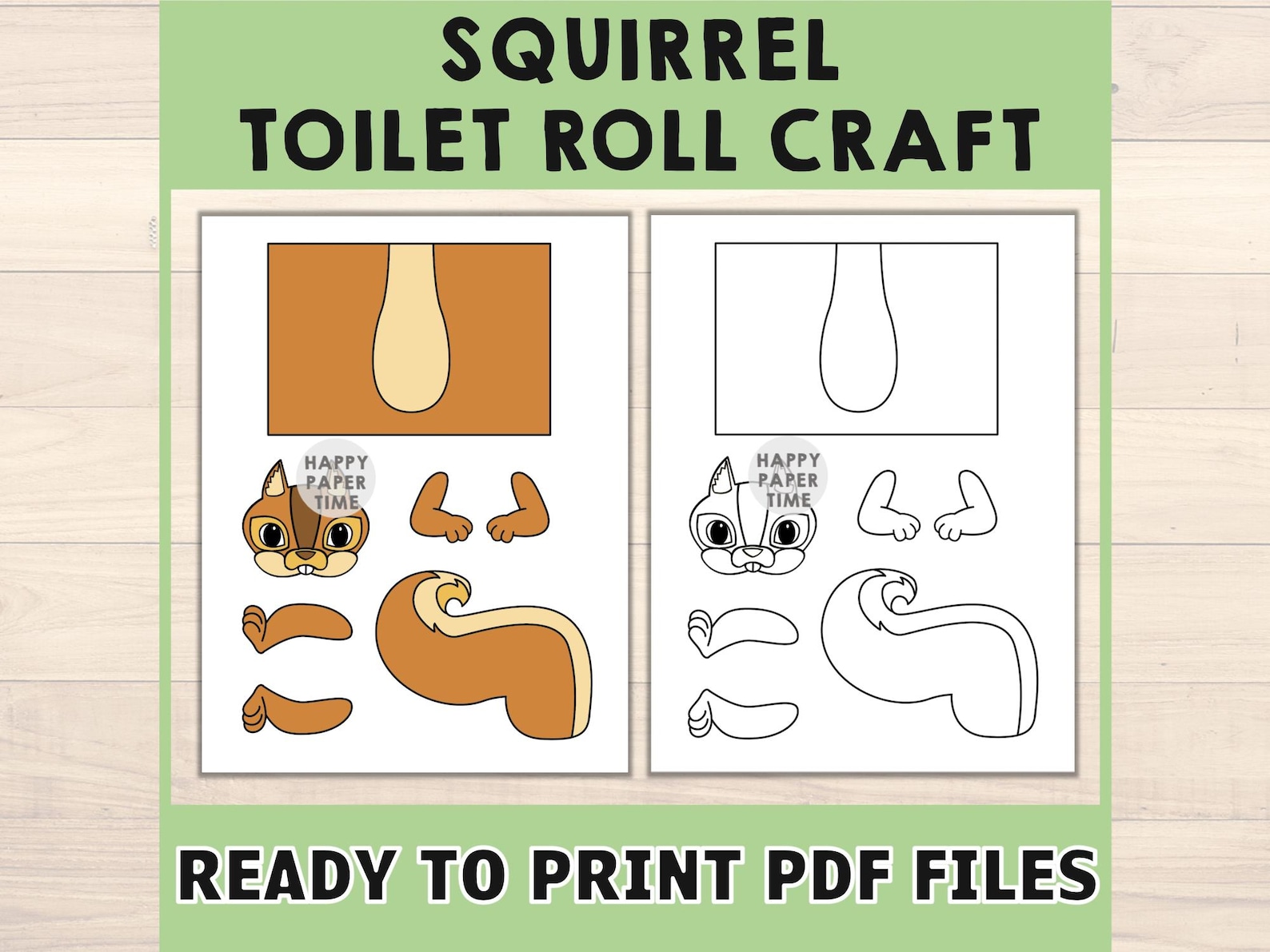 Squirrel Toilet Paper Roll Craft Forest Woodland Party Coloring ...