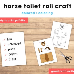 Horse Pony Toilet Paper Roll Craft Farm Animal Party Coloring Printable ...