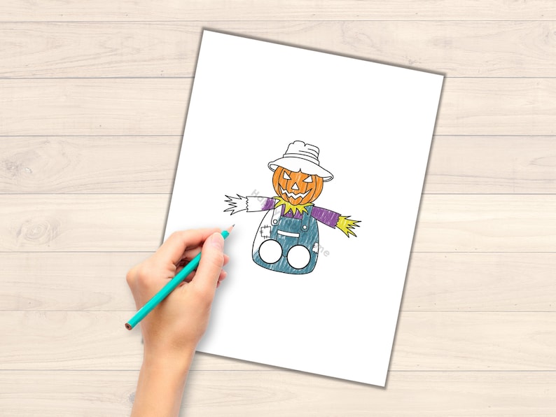 Scarecrow Paper Craft Printable Halloween Spooky Day Finger | Etsy