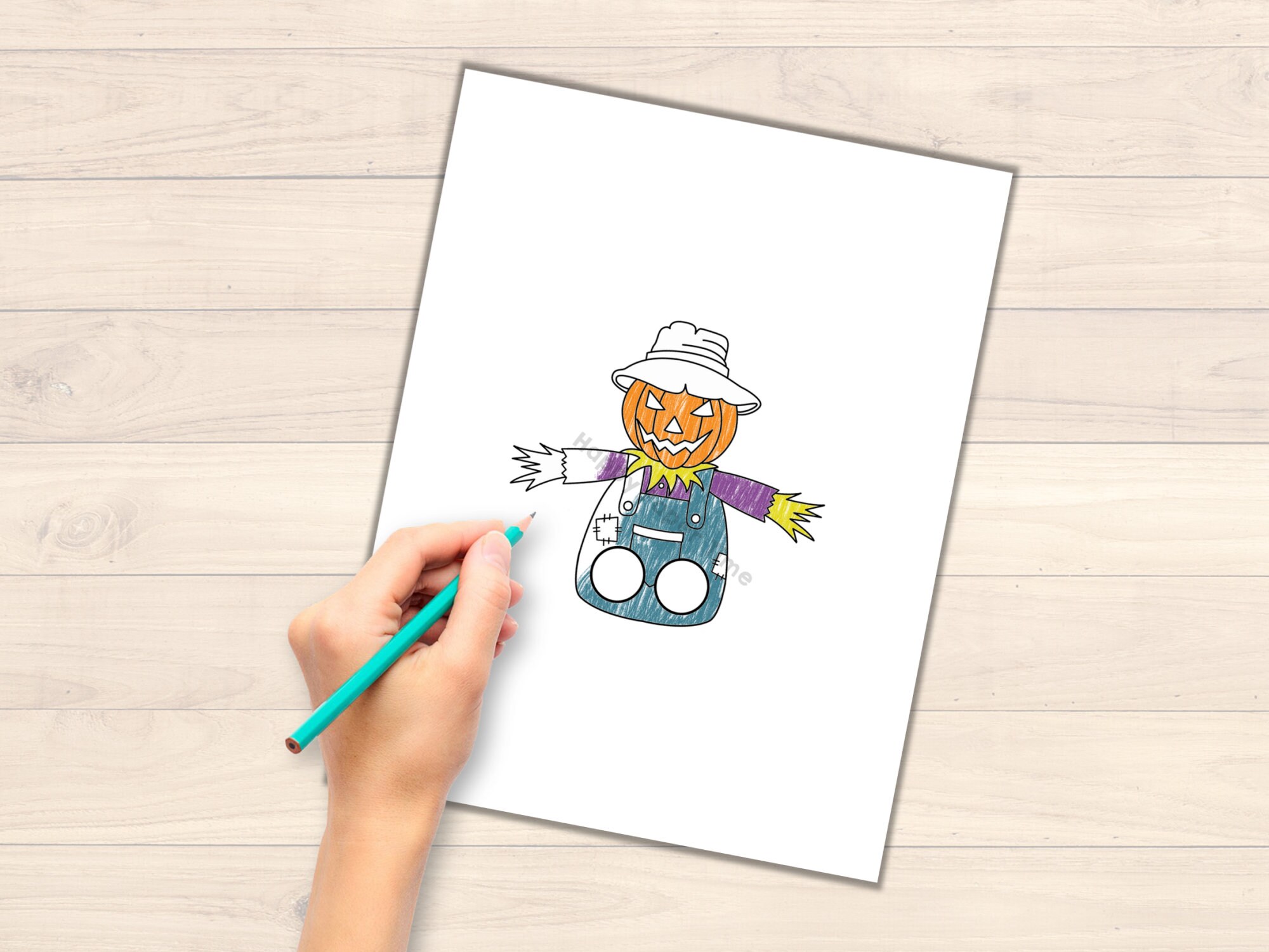 Scarecrow Paper Craft Printable Halloween Spooky Day Finger Puppet Kids ...