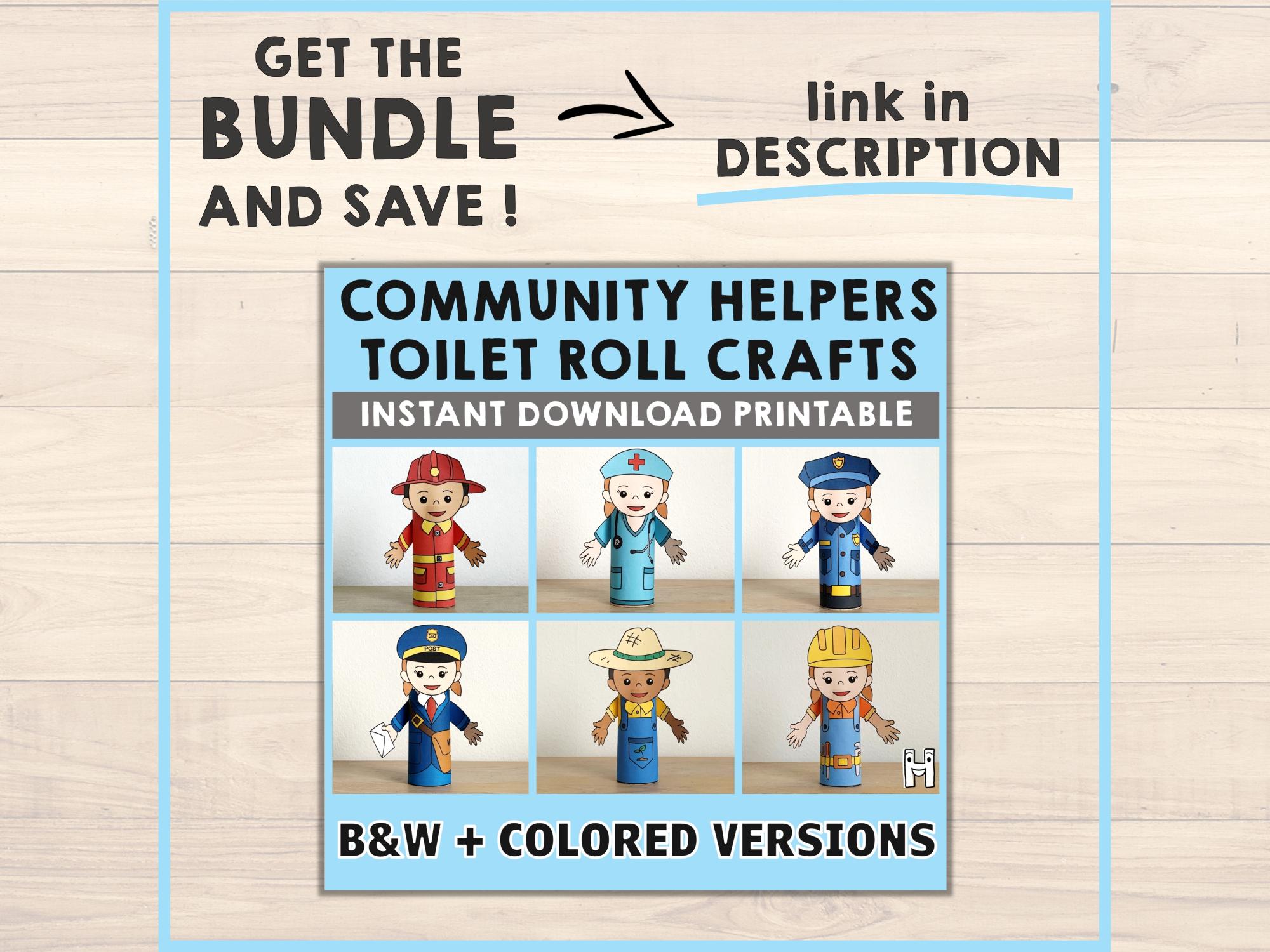 Firefighter Toilet Paper Roll Craft Fireman Party Coloring Printable ...