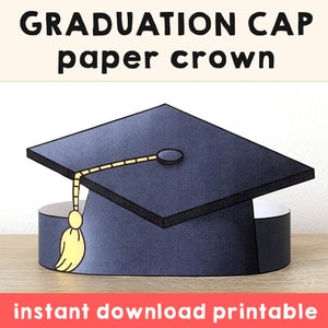 Graduation Cap Paper Crown Party Teacher Printable Kids Craft ...